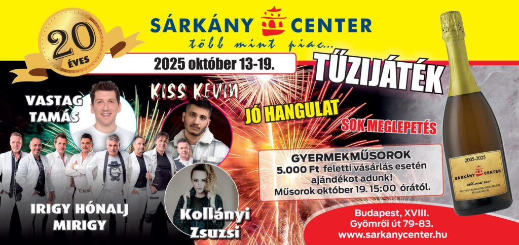 Sárkány Center szülinapi koncertek 2025 - ingyenes-programok.hu